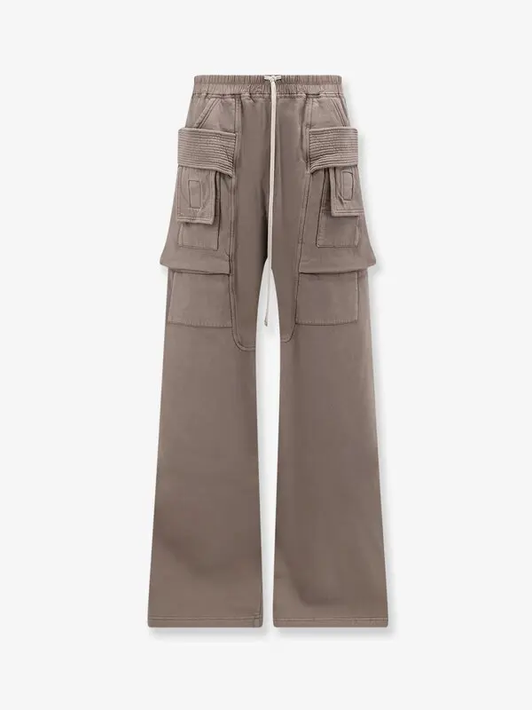 Rick Owens Cotton Cargo Trousers - Gray