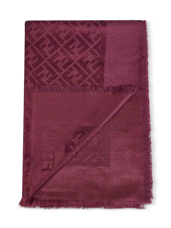 Fendi Silk Cherry Silk And Wool Ff Shawl