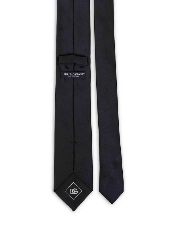 Dolce & Gabbana Black Silk Satin Martini Tie - Multicolor