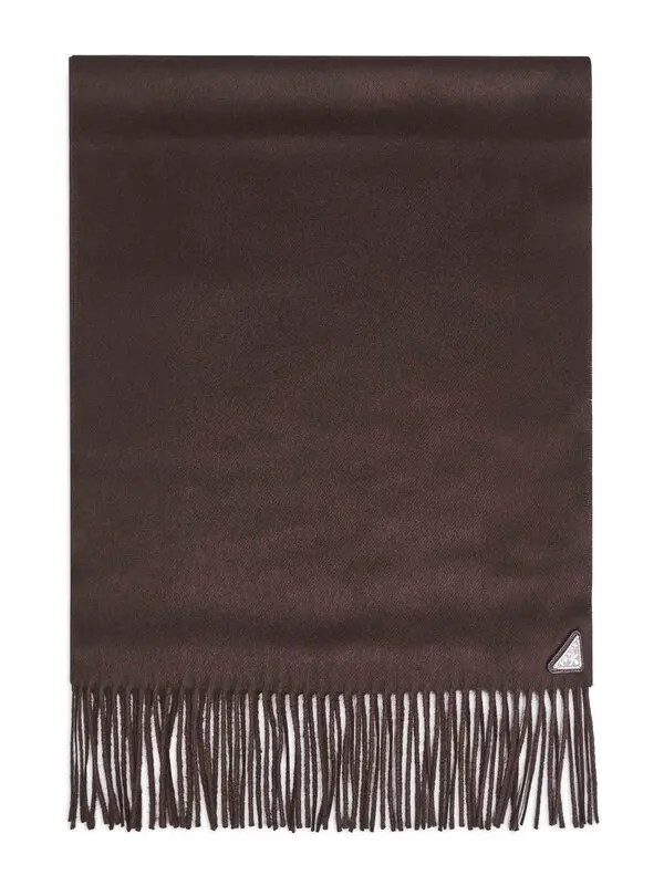 Prada Accessori Pelletteria Brown Silk And Cashmere Scarf - Multicolor