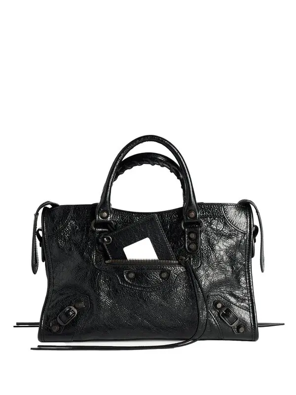 Balenciaga Le City Bag Small In Arena Leather - Black