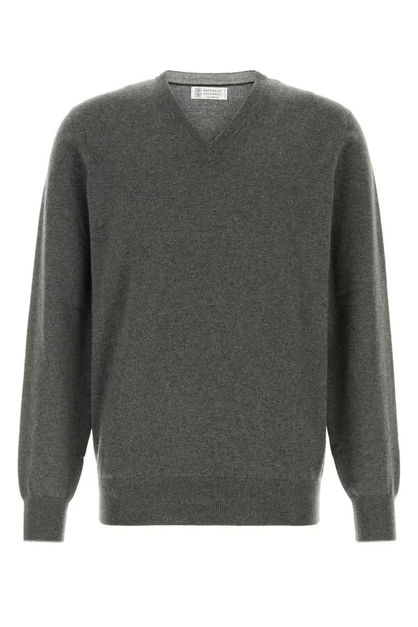 Brunello Cucinelli Grey Cashmere Sweater