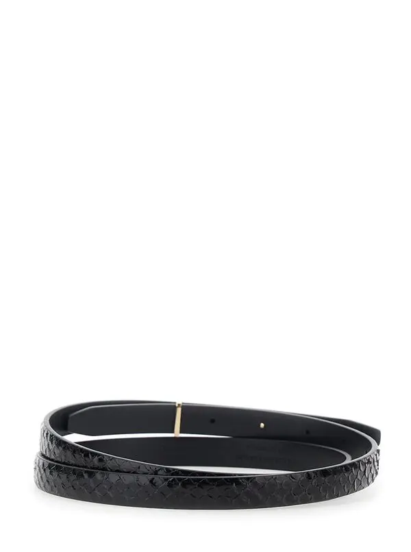 TOM FORD Semi Shiny Printed Python F/c Belt - Multicolor