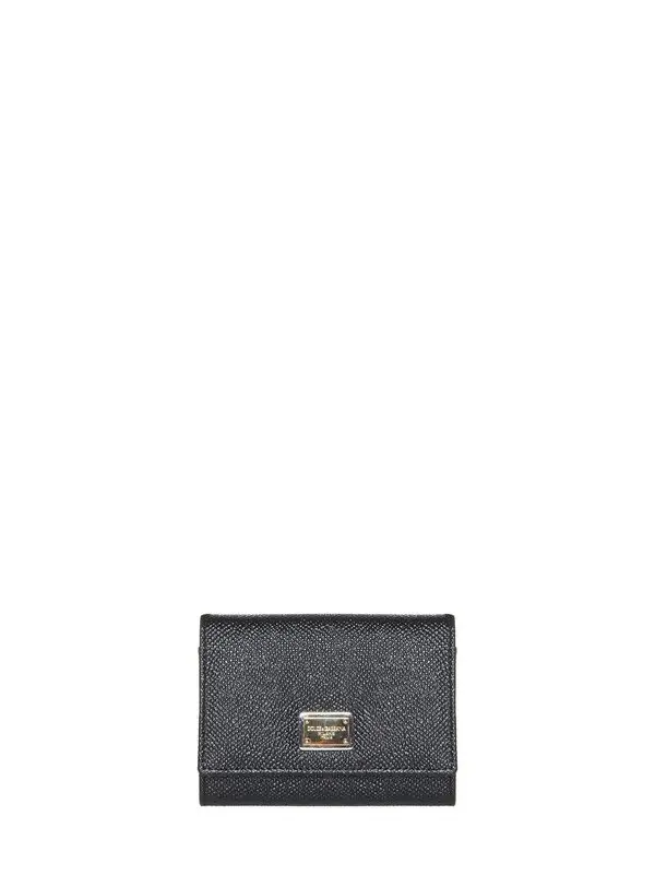 Dolce & Gabbana Black Dauphine Leather Wallet - Multicolor