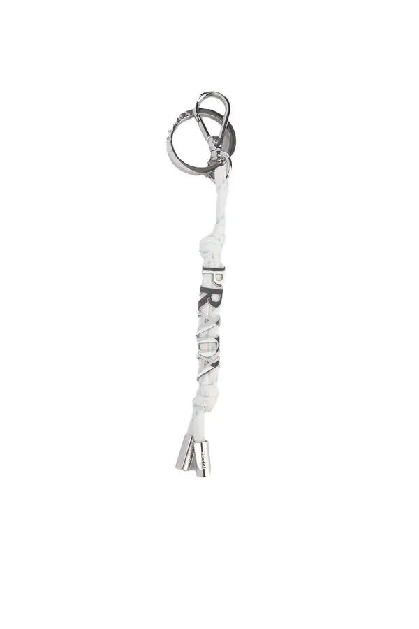 Prada Rope Keychain With Silver Tone Hardware - Multicolor
