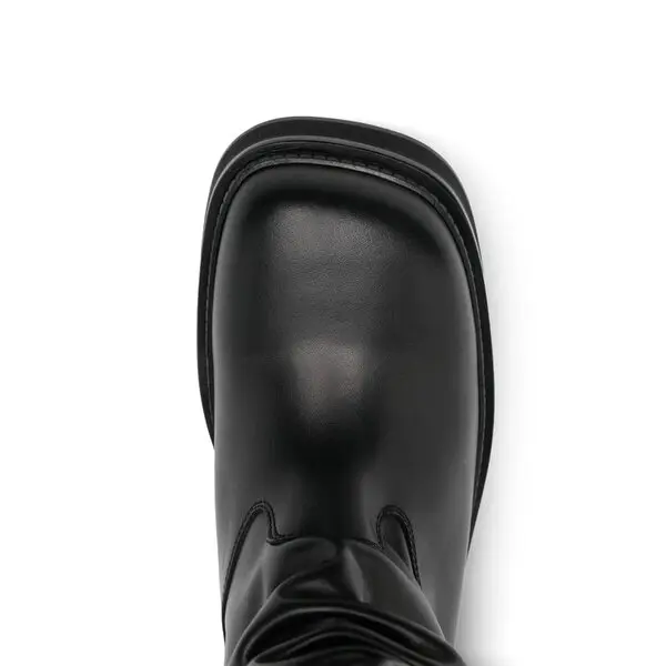Attico Leather Pull-tab Boots - Black