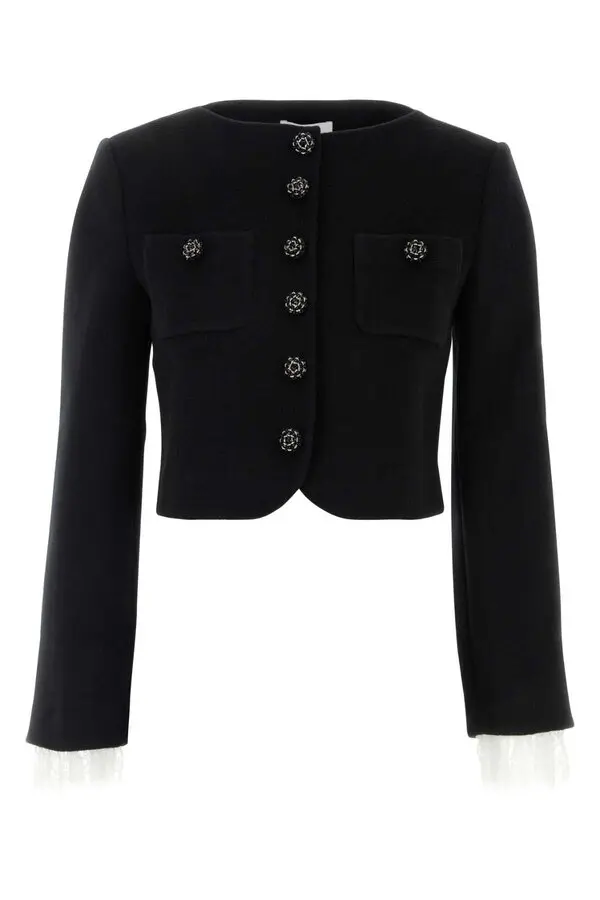 SELF-PORTRAIT Wool Blend Blazer - Black
