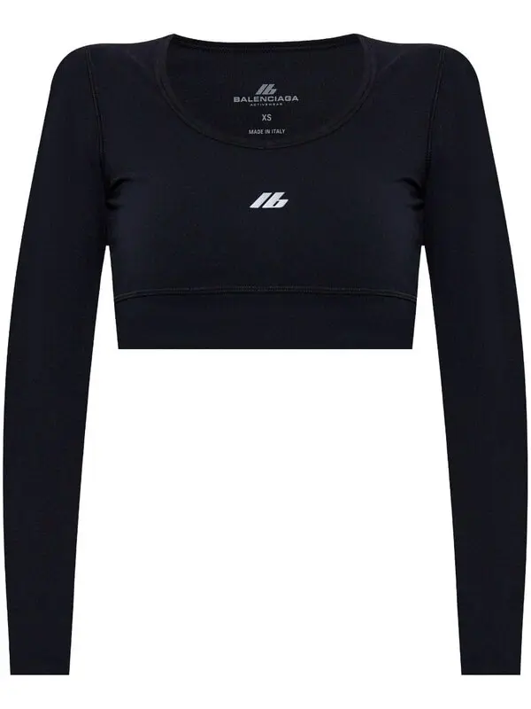 Balenciaga Logo Cropped Top - Multicolor