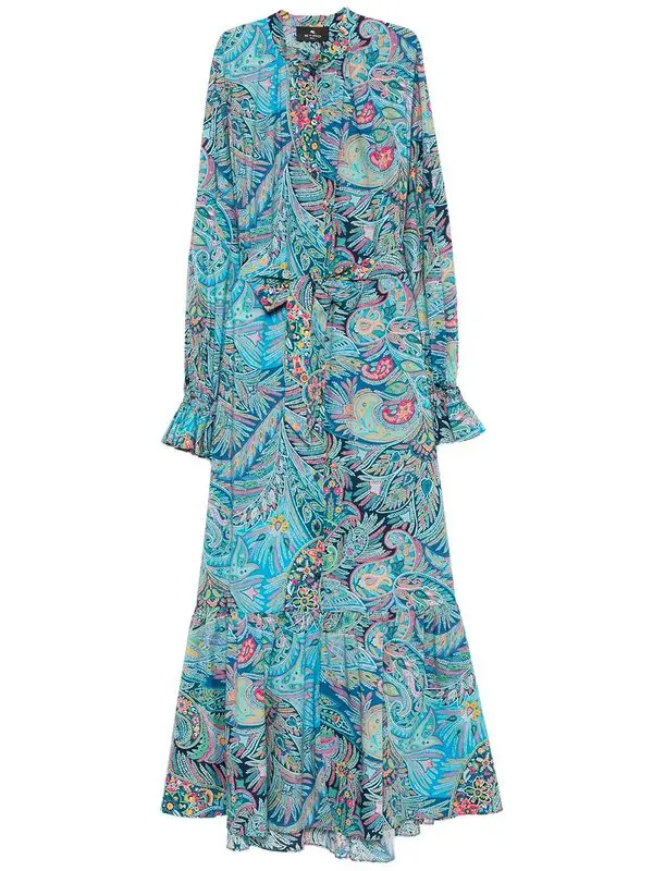 Etro Long Chemisier Dress - Blue