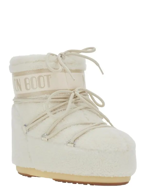 Moon Boot Icon Low Snow Boots In Fleece - White