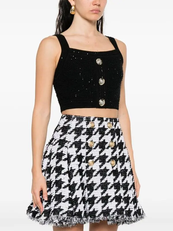 Balmain Tweed Crop Top - Multicolor