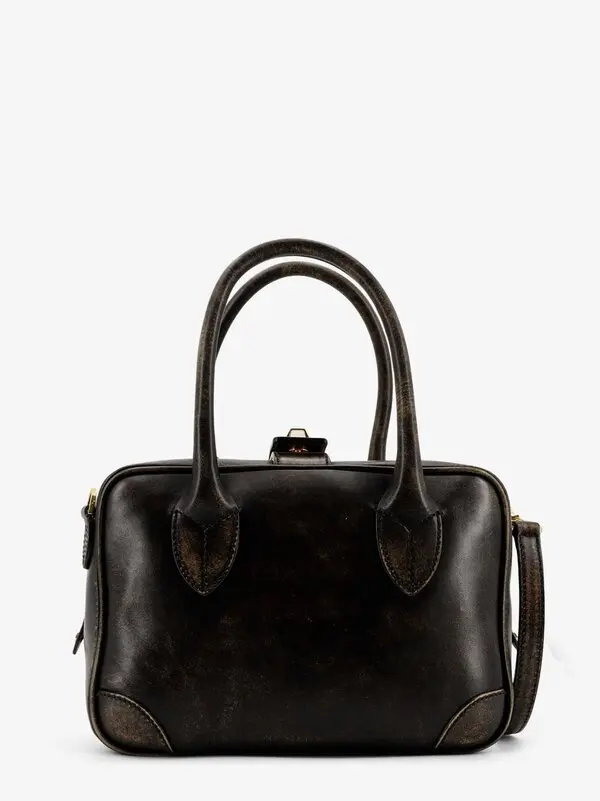GOLDEN GOOSE Vita Vintage Leather Crossbody Bag - Black