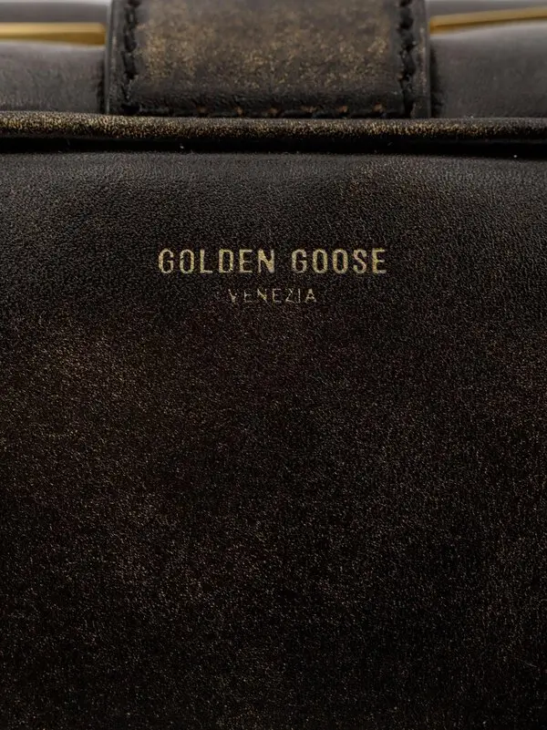 GOLDEN GOOSE Vita Vintage Leather Crossbody Bag - Black