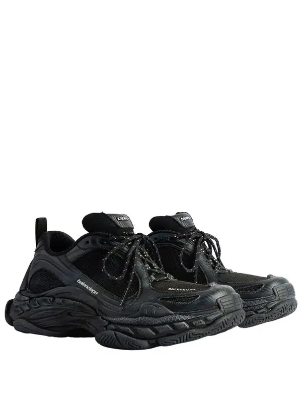 Balenciaga Triple S.2 Worn-out Effect Mesh Sneakers - Black