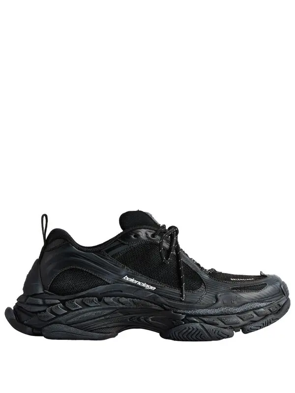 Balenciaga Triple S.2 Worn-out Effect Mesh Sneakers - Black