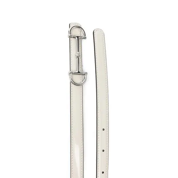 Gucci Leather Stirrup Belt - Cream