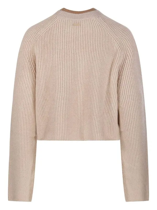 Max Mara Crew Neck Sweater In Cashmere Wool - Multicolor
