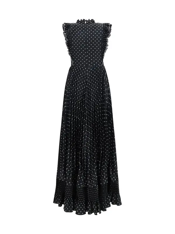 SELF-PORTRAIT Polka Dot Long Dress