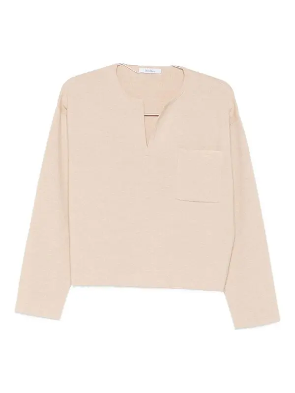 Max Mara V-neck Sweater In Cashmere Wool - Multicolor