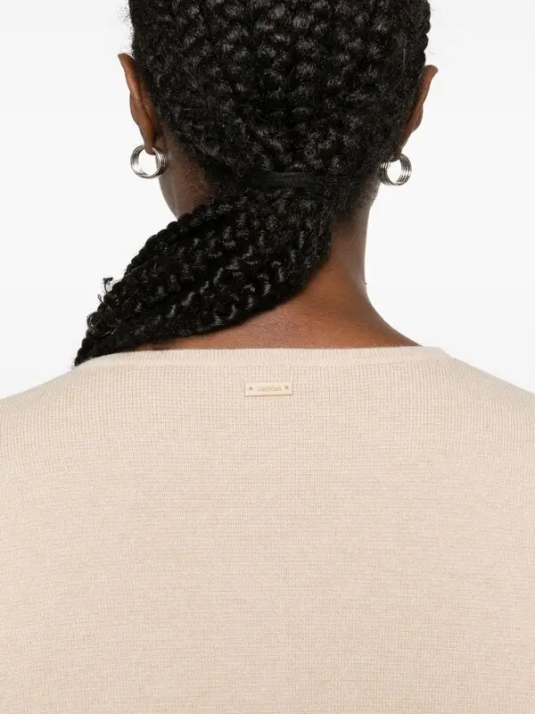 Max Mara V-neck Sweater In Cashmere Wool - Multicolor
