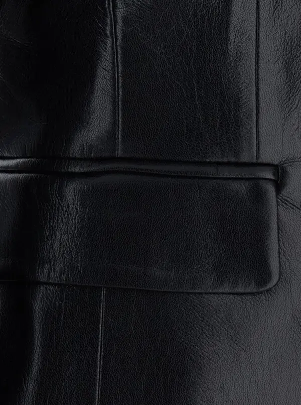 Andamane Zefira' Black Jacket With Notched Revers And Crop Design In Eco-leather For - Multicolor