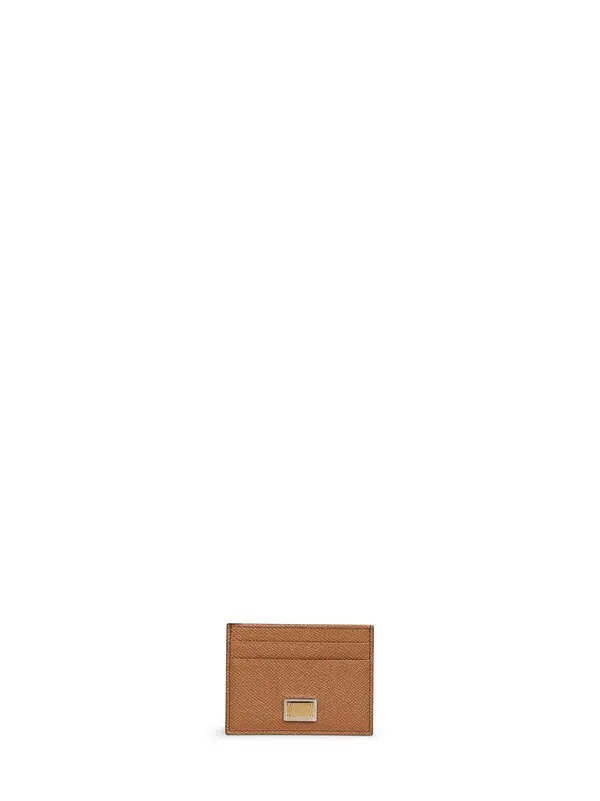 Dolce & Gabbana Caramel Dauphine Calf Leather Card Holder - Multicolor