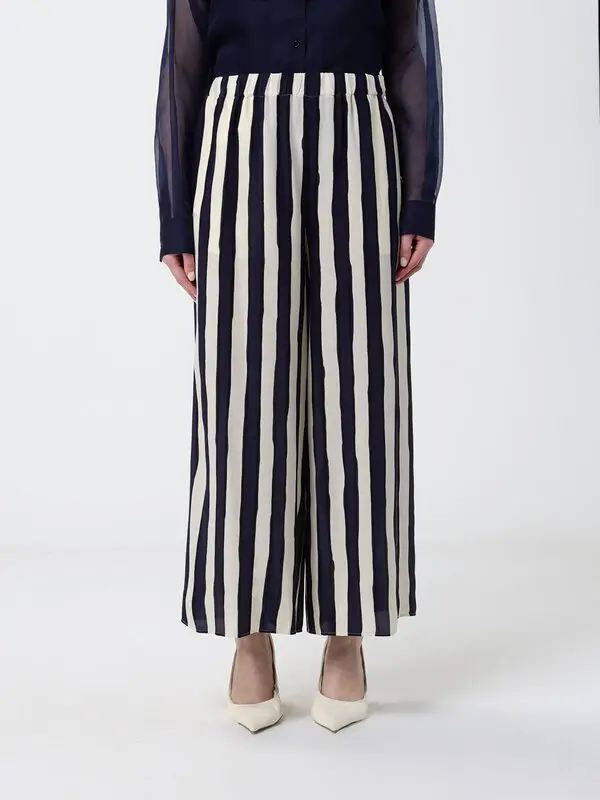 Max Mara Nirvana Printed Silk Palazzo Trousers - Blue