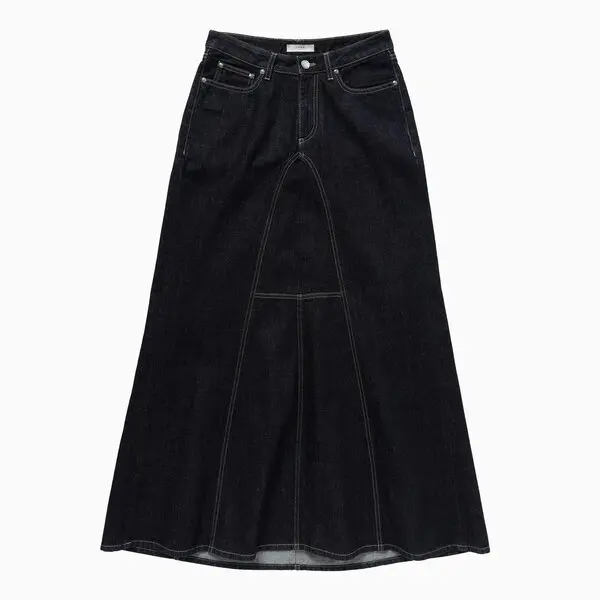 1989 STUDIO Long Denim Skirt Dark