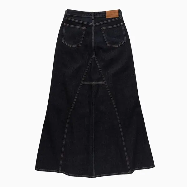 1989 STUDIO Long Denim Skirt Dark