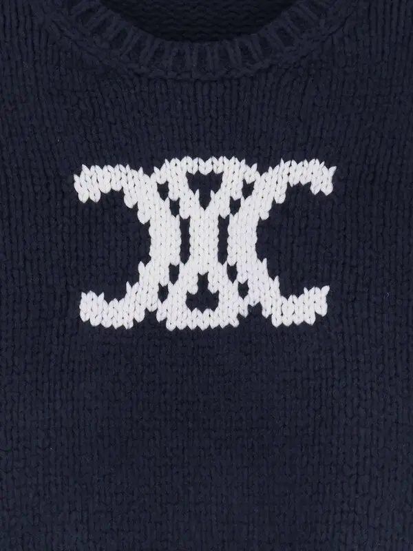 Celine Triomphe Cotton Blend Sweater - Multicolor