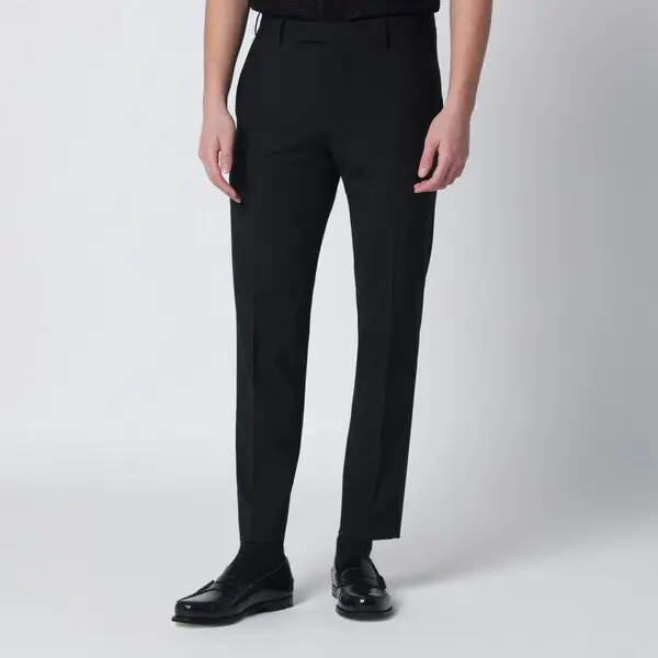 PT TORINO Wool-blend Tailored Trousers - Black