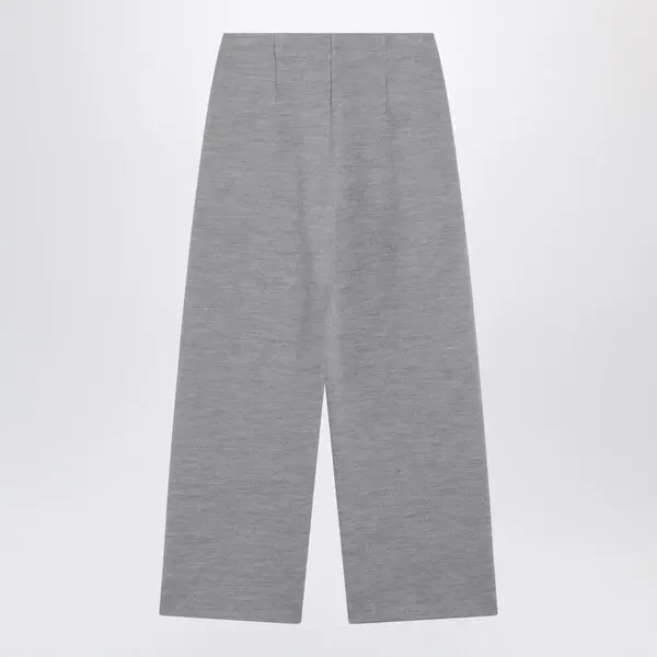 Max Mara Grey Wool-cotton Blend Trousers