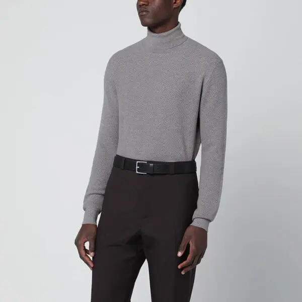 Tagliatore Beige Wool Turtleneck Sweater