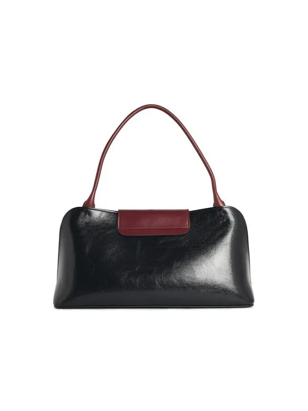 Versace East/west Vivian Leather Shoulder Bag - Black