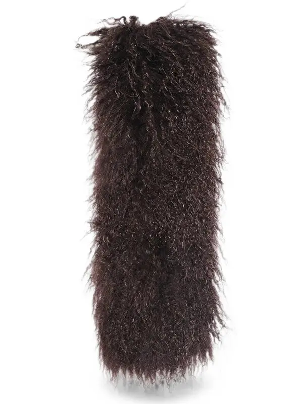 YVES SALOMON Scarf Long Hair Lamb - Brown