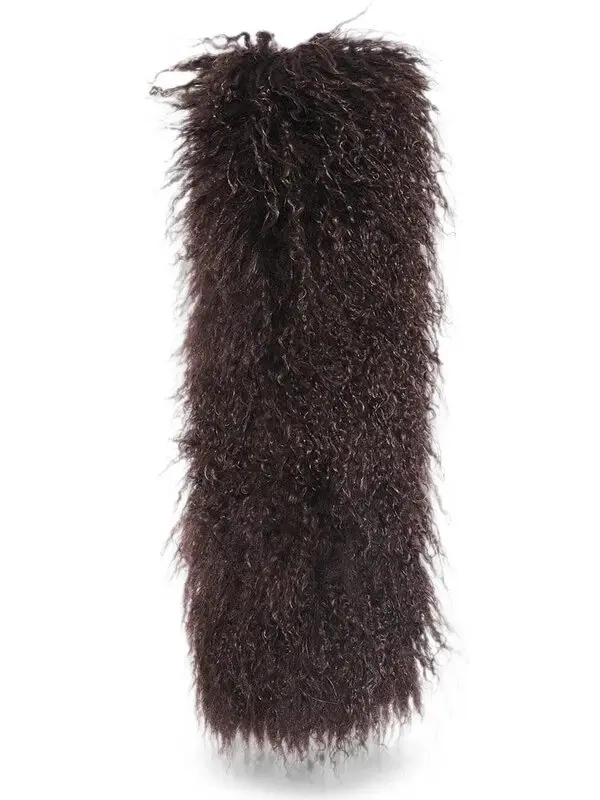 YVES SALOMON Scarf Long Hair Lamb - Brown