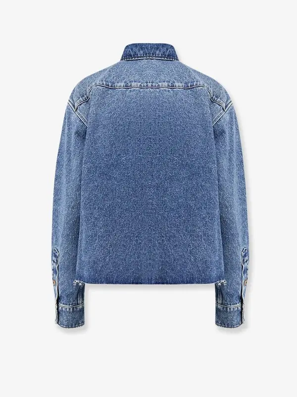 Miu Miu Denim Shirt With Logo Patch