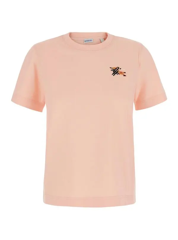Burberry Cotton T-shirt With Embroidered Ekd Logo - Multicolor