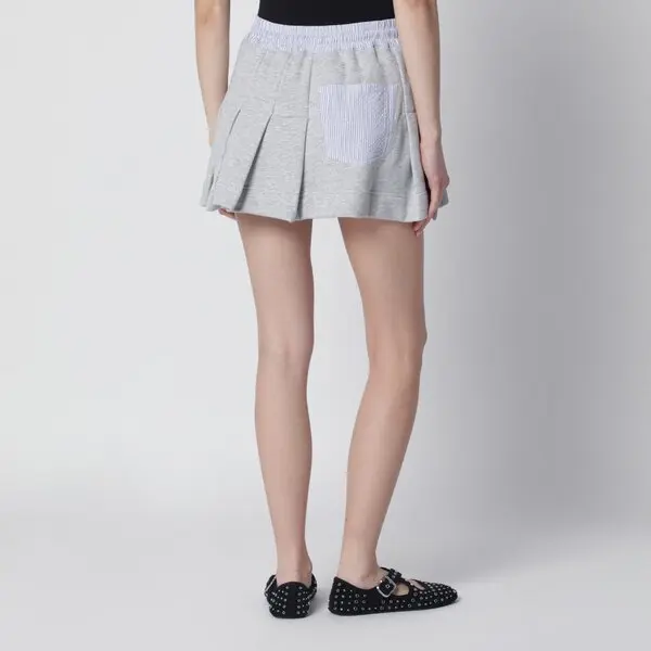 VIVIENNE WESTWOOD Cotton Mini Skirt With Orb Logo - Gray