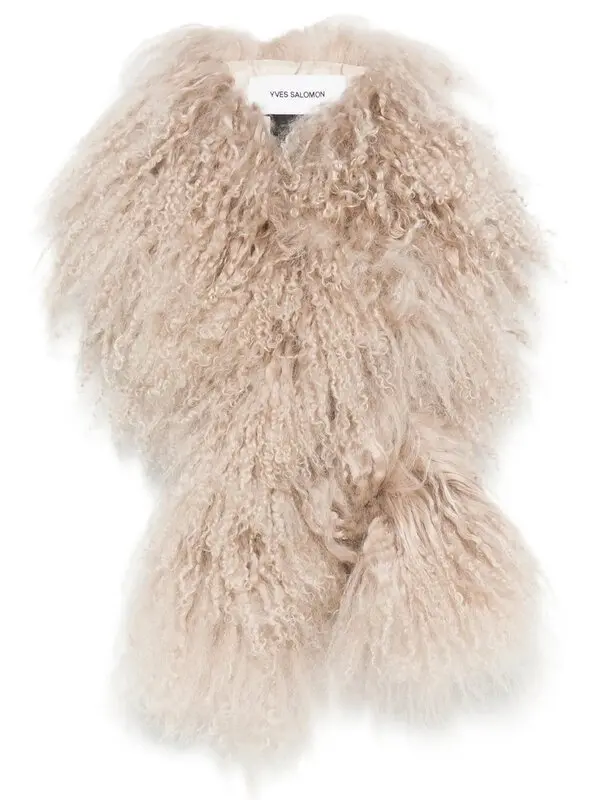 YVES SALOMON Scarf Long Hair Lamb - Multicolor
