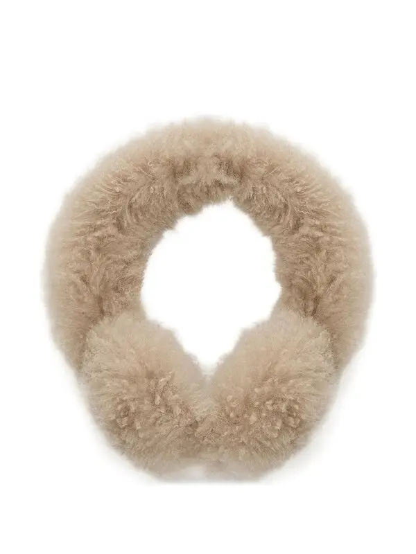 YVES SALOMON Long Hair Lamb Knitwear Earwarmer - Multicolor