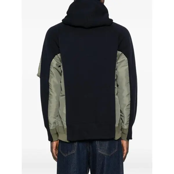 Sacai Panelled Hoodie With Sleeve Pocket