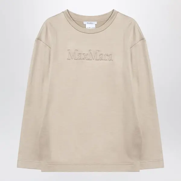 Max Mara Beige Sweatshirt In Silk Blend