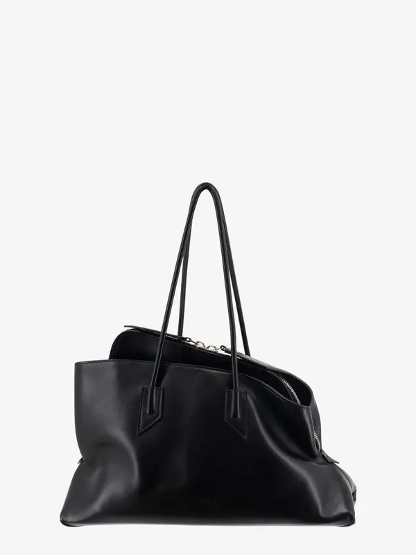 Attico La Passeggiata Leather Shoulder Bag - Black