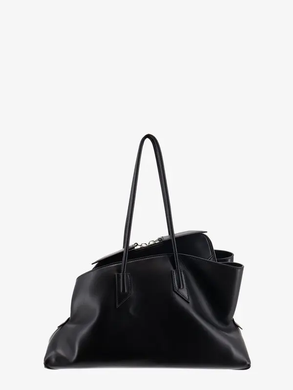 Attico La Passeggiata Leather Shoulder Bag - Black