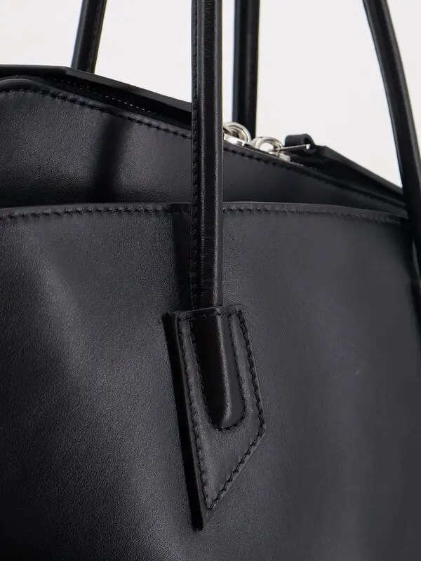 Attico La Passeggiata Leather Shoulder Bag - Black
