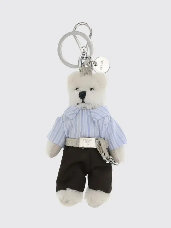 Prada Teddy Cotton And Fleece Keychain