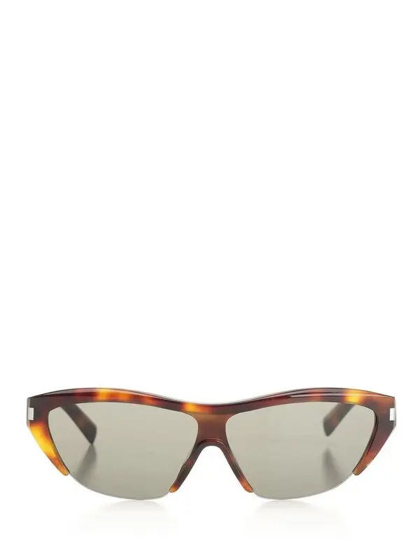 Saint Laurent Half Frame Sunglasses - Brown