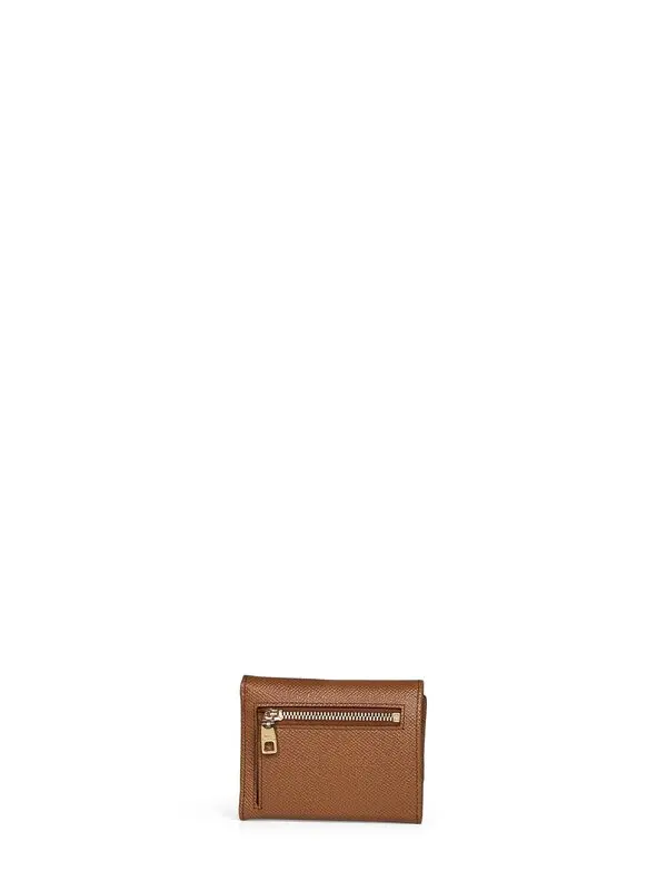Dolce & Gabbana Caramel Dauphine Leather French Flap Wallet - Multicolor