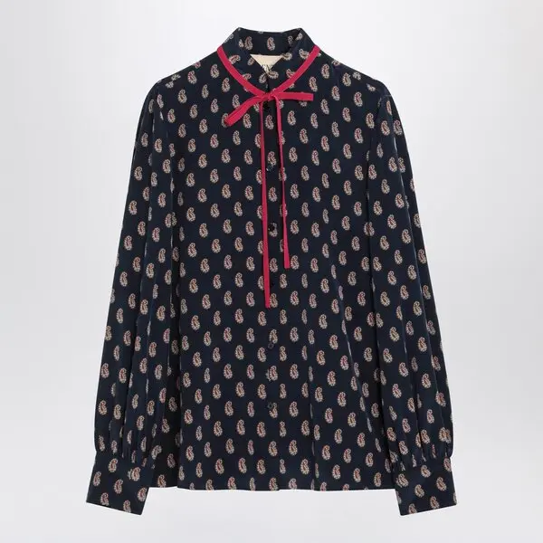 Valentino Garavani Silk Shirt With Paisley Print - Blue